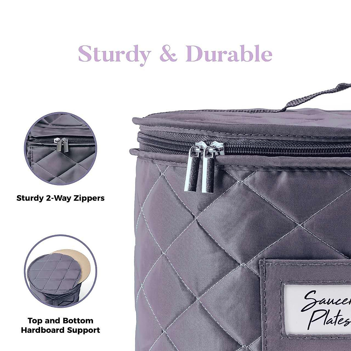 Teemto China Storage Containers Quilted. 7PC Dishes Storage Kit with 48 Cut-to-Size Felt Inners. Fine China Storage, Plate Platter Storage, Glass and Dish Storage, Crystal Stemware, Moving Supplies