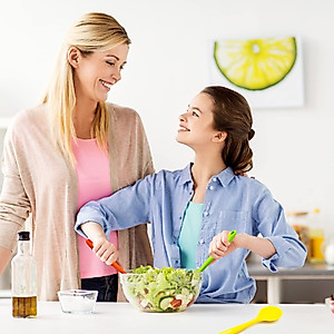 Silicone Spoon,6 Pieces Nonstick Silicone Spoons for Cooking Silicone Mixing Spoons Silicone Cooking Spoons Set Baking Stirring Mixing Serving Tools (Yellow,Red,Purple,Orange,Blue,Green)