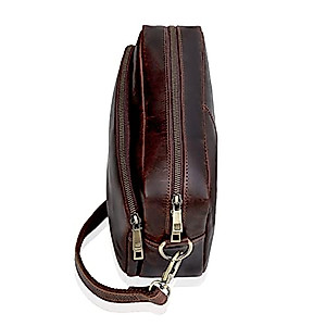 Leather Crossbody Bags for Women, Leather Shoulder Bag, Leather purse Cross Body Bag Full Grain Leather with Adjustable Strap (brown)