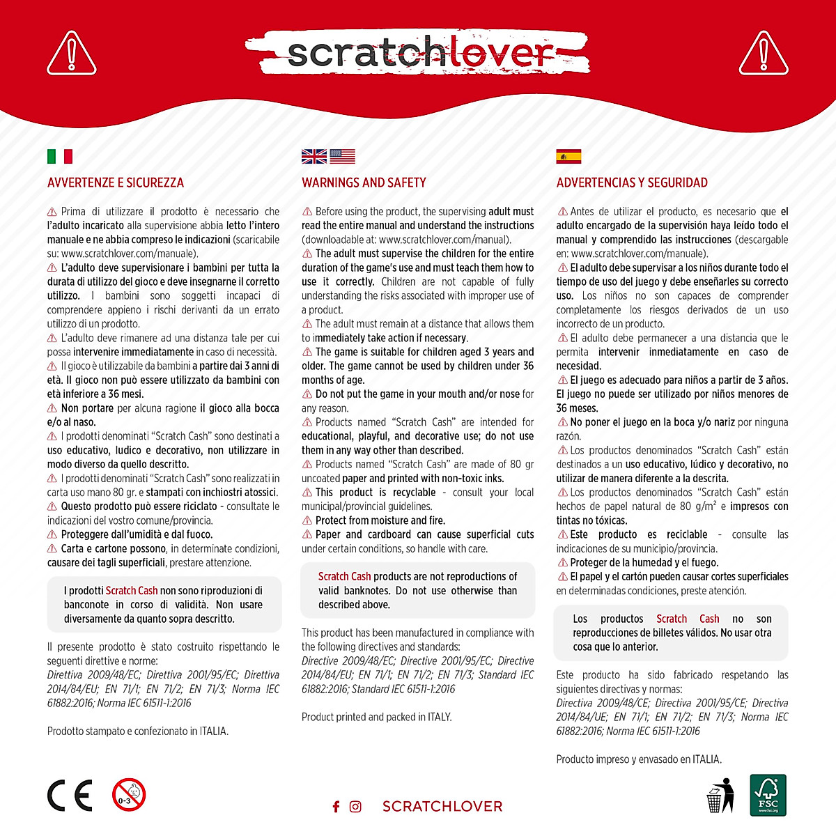 Scratch Cash Bundle Money to Play (Size Increased to 125% Compared to The Real Ones) 175 Banknotes - 7 Stacks of Euro 25 x € 5, 10, 20, 50, 100, 200 and 500