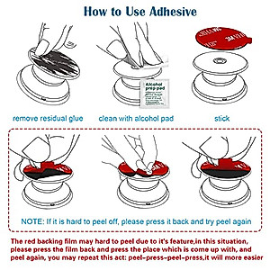 volport Extra 3M Tape Super Sticky Adhesive Replacement and Phone Magnet Sticker Disc for Reusing Grip Stand Socket Base, Circle Double Sided Car Mount Holder Strong Glue Pads Round Magic Metal Plate