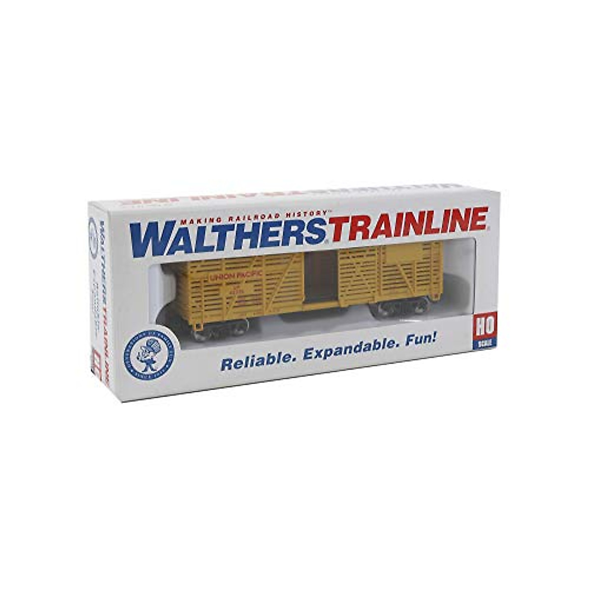 Walthers Trainline HO Scale Model 40' Stock Car with Metal Wheels Union Pacific