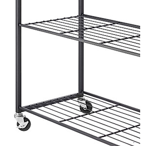 Whitmor Modern Industrial Rolling Storage Shelves, Brown