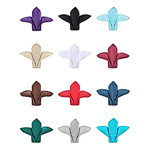 Cieltown Polyester Cloth Napkins 1-Dozen, Solid Washable Fabric Napkins Set of 12, Perfect for Weddings, Parties, Holiday Dinner (17 x 17-Inch, White)