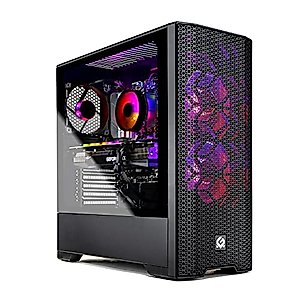 Skytech Gaming Blaze 3.0 Gaming PC Desktop – AMD Ryzen 5 3600 3.6GHz, RTX 3060 Ti 8G GDDR6, 1TB NVMe, 16G DDR4 3000, 600W Gold PSU, AC Wi-Fi, Windows 10 Home 64-bit, Black