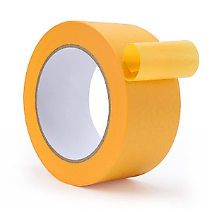 Lichamp 2 inch Automotive Masking Tape Yellow Painters Tape, Cars Detailing Paper Masking Tape, Vehicles Auto Paint Tape, 1.9 inch x 55 Yard x 1 roll, 0120YL(Total 55 Yards)