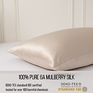 Bella Coterie Luxury Silk Pillowcase for Hair and Skin | 30 Momme | 100% Pure 6A Mulberry Silk | Super Soft | Perfectly Plush [Queen, Champagne]