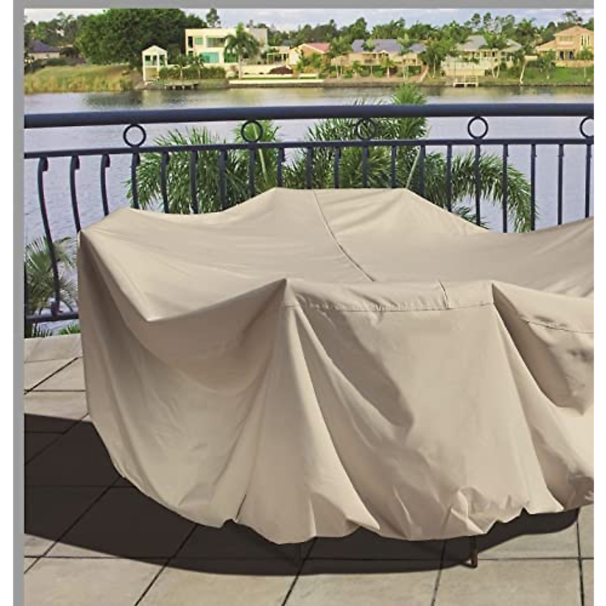 Treasure Garden Medium Rectangular Table Cover without Umbrella Hole - 72"W x 102"D x 36"H