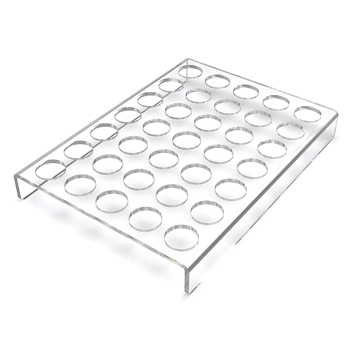 Flat countertop coffee pod holder k cup organizer tray | Coffee pod organizer for 35 coffee pods | Compatible with k-cups | Clear acrylic | Countertop or in drawer storage | Made in the USA