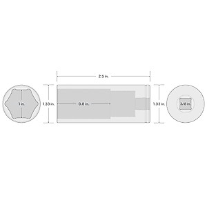 TEKTON 3/8 Inch Drive x 1 Inch Deep 6-Point Socket | SHD13025