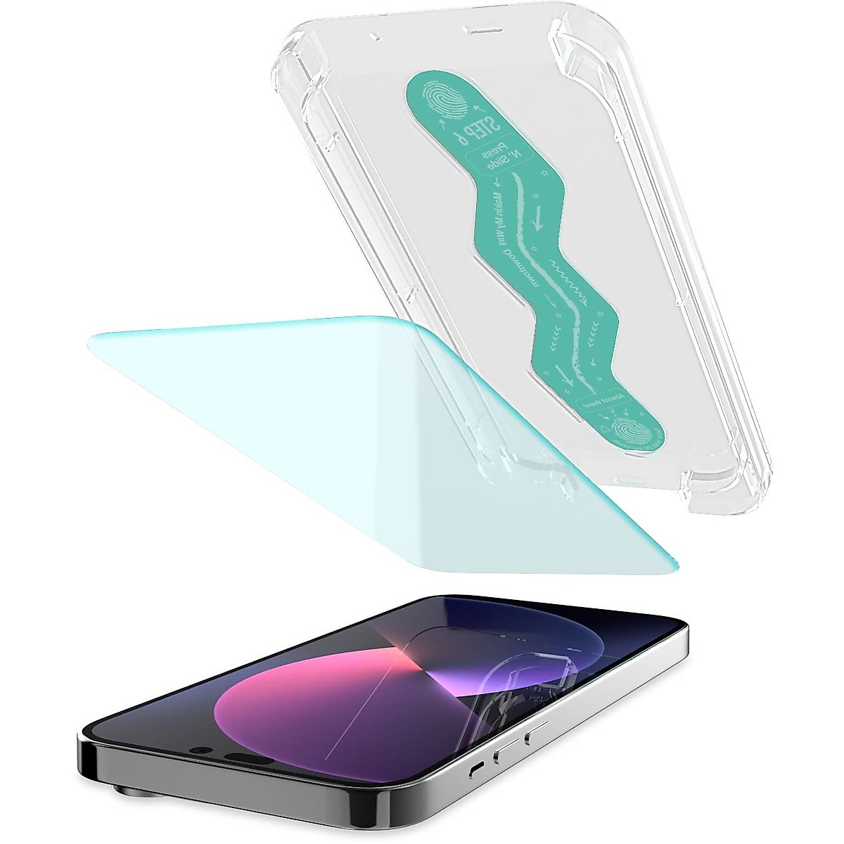 Smartish 2-Pack Tempered Glass Screen Protector for iPhone 14 Pro - Tuff Sheet - Easy Install Frame [Scratch Resistant] Case-Friendly - Dynamic Island Compatible - Clear 2-Pack