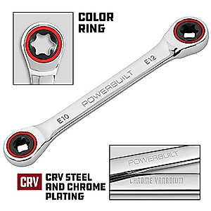 Powerbuilt 641760 Ratcheting Double Box-End E-Star Wrench - E10/E12