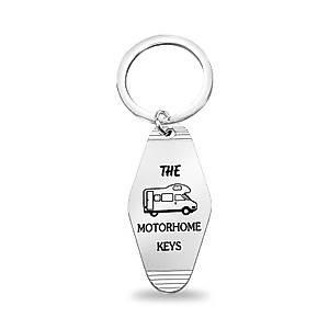 KUIYAI Vintage Motel Keychain The Motorhome Keys Gift RV Gifts Camping Gift Motor Vehicle Trailer Home Motorhome Gift for Camper (The motorhome keys)