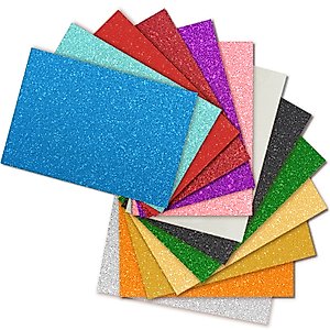 Tidyglitter T390 Glitter Card stock Paper, 39 Pages, 13 Colors Glitter Paper for Crafts, Birthday and Wedding Party decorations, Gift Box packing and Other DIY Projects, 250GSM