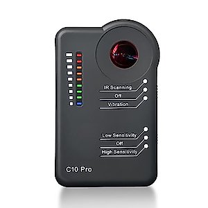 Camera Detector C10 Pro – Professional Bug RF Detector Hidden Camera Finder Anti Spy Sweeper GPS Tracker Listening Device Cell Phone Scanner Indoor Outdoor for Home Office Car Travel Hotel Airbnb