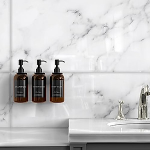 Shampoo & Conditioner Dispenser Bottle Set of 3-16.9 oz, Empty Shampoo Bottle for Bathroom & Shower, Refillable Body Wash Bottle with Pump for Shower Wall, Bathroom Essentials & Gift