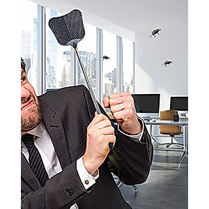 CUNCUI Fly Swatters Heavy Duty Set, with Durable Telescopic Stainless Steel Extendable Handles, for Home, Classroom and Office, 2Pcs, 2 Colors