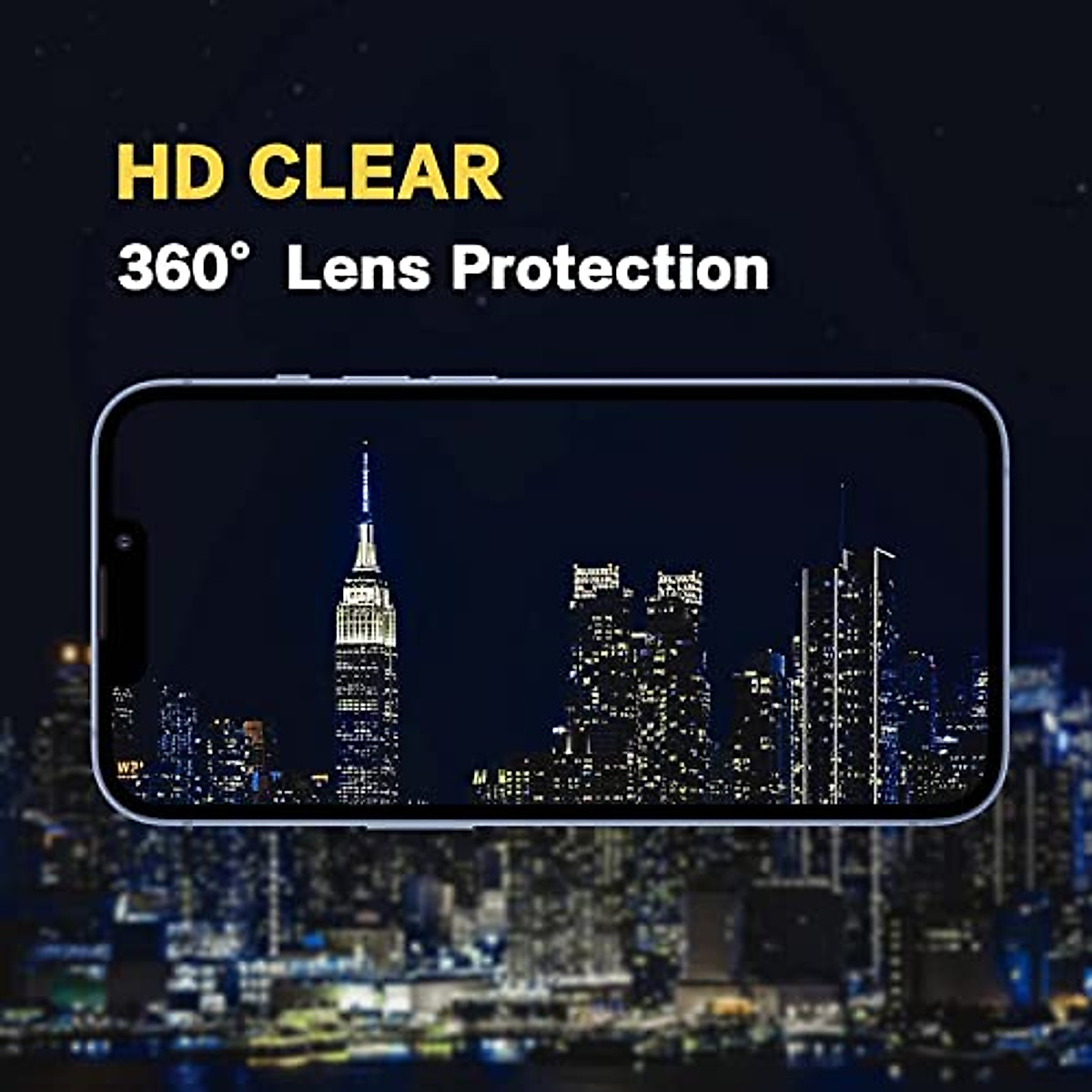 Denyunuo 3 Pack Screen Protector Compatible for iPhone 14 6.1 Inch with 3 Pack Camera Lens Protector, Ultra HD Clear Tempered Glass, 9H Hardness, Anti-Scratch, Easy Install, Bubble Free, Case Friendly