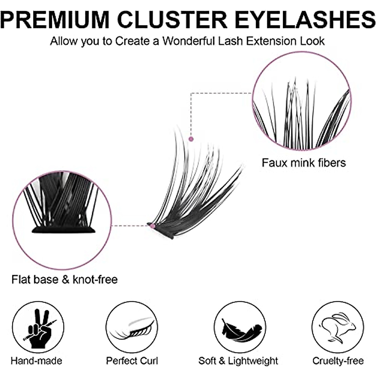 Fenshine Cluster Eyelash Extensions 240pcs 20D/40D Cluster Eyelashes Mixed, Natural False Eyelashes Cluster Soft Individual Lashes Clusters