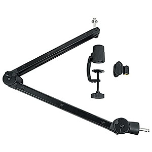 Rockville ROGAN STAND Pro Boom Arm Mic Stand with Fixed Mount+Desk Stand+Cable