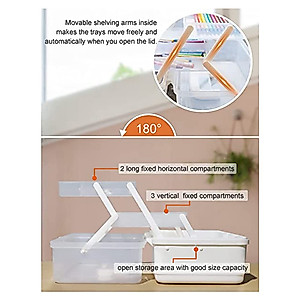 KTELI 3-Tier Fishing Tackle Box Organizer Sewing Box Nail Art Organizer with Handle Tool Box