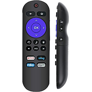 Universal Replacement Roku TV Remote, Compatible with Onn/TCL/Haier/Hitachi/LG/Sanyo/JVC/Magnavox/RCA/Philips/Westinghouse/Element Roku Built-in Smart TV