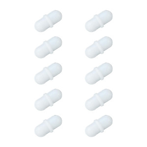 MECCANIXITY Magnetic Stirrer Mixer Stir Bar Rod 10mm/0.39" Cylinder Shape PTFE Coating Magnet White for Laboratory 10Pcs