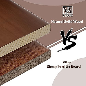 VanAcc Queen Size Solid Wood Bed Frame, Mid Century Platform Bed with Slatted Headboard, Wood Slat Support/No Box Spring Needed/Noise Free/Walnut