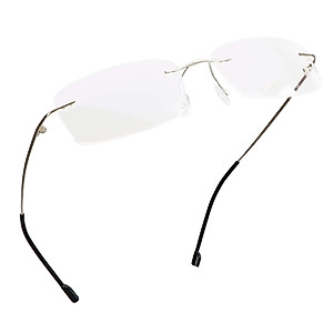LifeArt Blue Light Blocking Computer Reading Glasses, Men’s and Women’s Rimless Frame, Anti Eyestrain, +0.00 Magnification