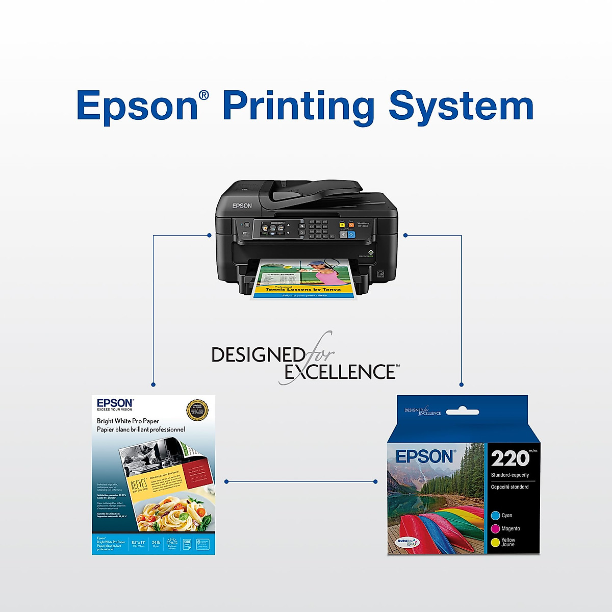 EPSON T220 DURABrite Ultra -Ink Standard Capacity Color Combo Pack (T220520-S) for select Epson Expression and WorkForce Printers