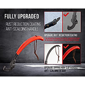 GriAddict Universal Grill Grate Lifter Tool - Hot Surfaces Handling Cooking Grid Lifter Gripper with Non-Slip and Anti-scalding Coating Handle fits Most Heavy-Duty Cast Iron and Stainless Grates