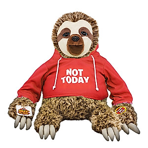 SNAX The Sloth Official 2023 Version, Talking Plush Sloth Toy for Kids, Cuddly Sloth Stuffed Animal That Talks Back Slowly for Boys and Girls, Moving Eyes & Mouth, with Book + Red Shirt