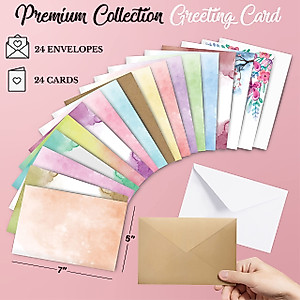 Card Making Kits For Adults And Kids- 24 Blank Greeting Cards And Envelopes With Supplies And Stamp Set- Giftable DIY Greeting Card Set- Happy Birthday Holiday Baby Shower Congratulations Thank You
