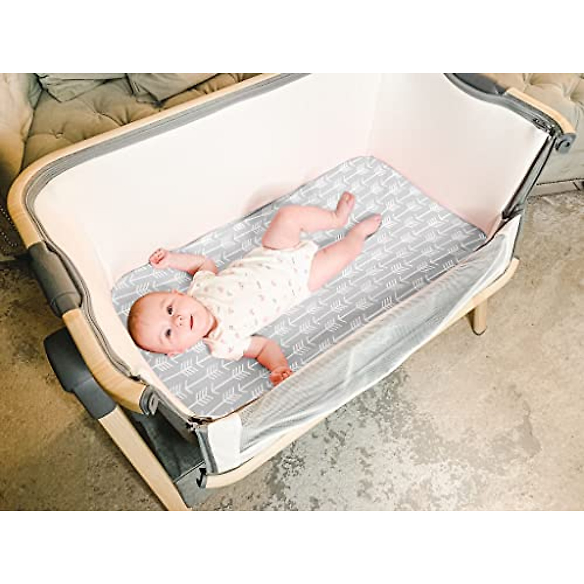 Bassinet Bed Sheets – Premium Bassinet Fitted Sheets 4 Pack – 100% Jersey Knit Cotton Cradle Sheets – Bassinet Bedding for Standard Size Oval or Halo Bassinet Pads – Bassinet Sheet for Boy & Girl