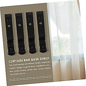 CAXUSD 4pcs Curtain Rod Holder Shower Curtain Hangers L Brackets Heavy Duty Metal Clothes Hanger Curtain Rod Rack Drapery Rod Hanger Simple Curtain Rod Brackets Pretty Bases Black Ceiling