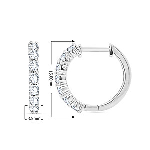 Shineadime 2.5MM Round Shape Simulated White Cubic Zirconia Huggie Hoop Earrings In 14k White Gold Plated Jewelry For Women
