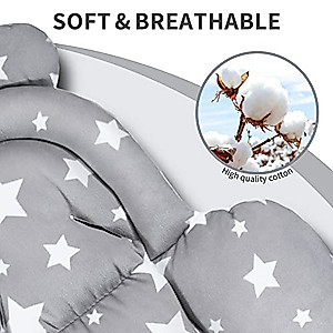 Infant Insert Compatible with 4moms mamaroo & Graco,Include 5 Pcs Strap Pad, Head and Body Support Insert Cushion for Newborn to Toddler,Works for 3 to 5-Point Harness Systems ,Grey