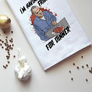 TSOTMO Horror Movie Inspired Gift I’m Having an Old Friend for Dinner Kitchen Towel Dish Towel (Friend for Dinner Towel)