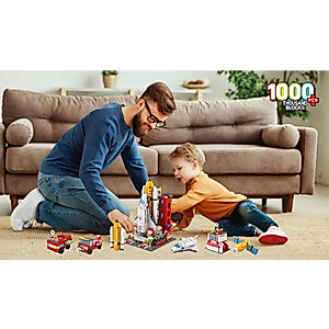 JIADEL 1000Pcs Space Exploration Shuttle Toys with Launch Control Center, 6-in-1 STEM Aerospace Building Kit Toy with Heavy Transport Rocket and Launcher Best Gifts for 6-12 Year Old Boys