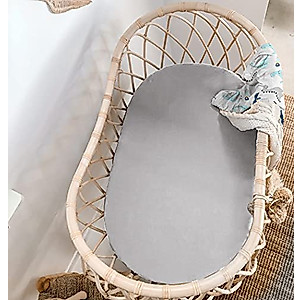 Bassinet Sheets JERORAY for Girls and Boys, 2 Pack Stretchy Ultra Soft Jersey Knit Bassinet Mattress Pad Cover, Grey Dinosaur