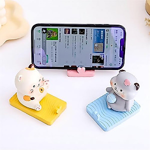 ECHENG Creative Birthday Gift Animal Phone Stand Decoration Cute Piggy Yoga Cat Office Desk Decoration (Piggy)