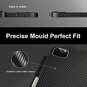 Haflyer Case for 2020/2022 iPad Air 10.9" 4th 5th Gen& 2018/2020/2021/2022 iPad Pro 11" 1st-4th- Magic Keyboard Compatible Case with Pencil Holder (Keyboard Not Included) - Carbon Black