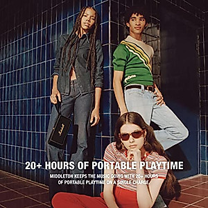 Marshall Middleton Portable Bluetooth Speaker, Black and Brass