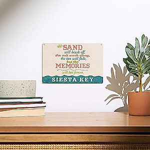 Lantern Press 6x9 Inch Wood Sign, Ready to Hang Wall Decor, Siesta Key, Florida, Beach Memories Last Forever
