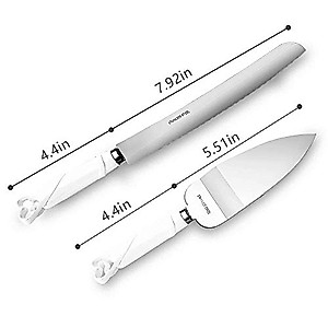ShellKingdom Cake Knife Server Set, Cake Cutlery Knife and Shovel with Craft Baroque, Interlocking Hearts Design, Stainless Steel Silverware for Weddings, Engagement, Birthday Party