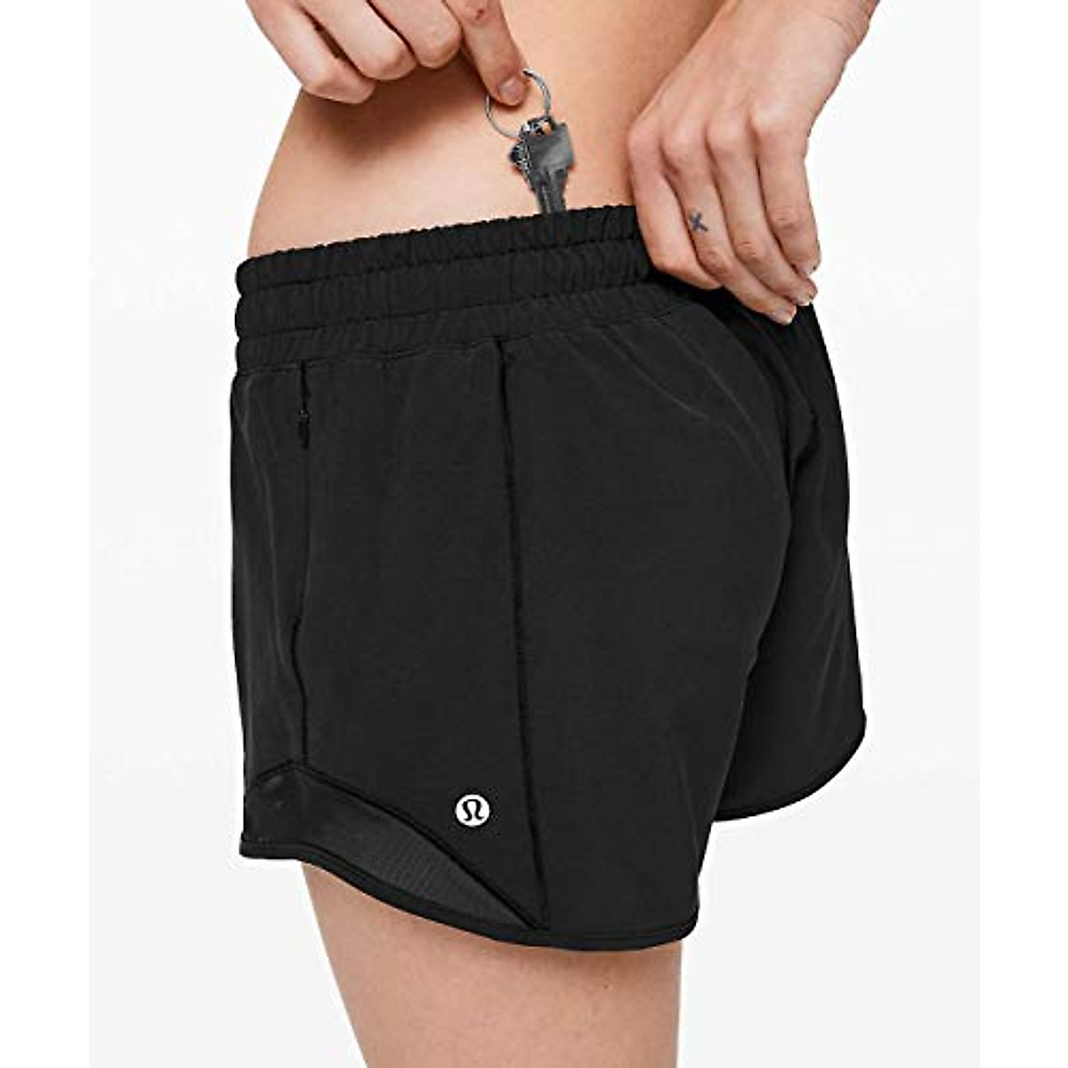 Lululemon Athletica Hotty Hot Short Low-Rise 4 inch Long (Black, 0, Numeric_0)