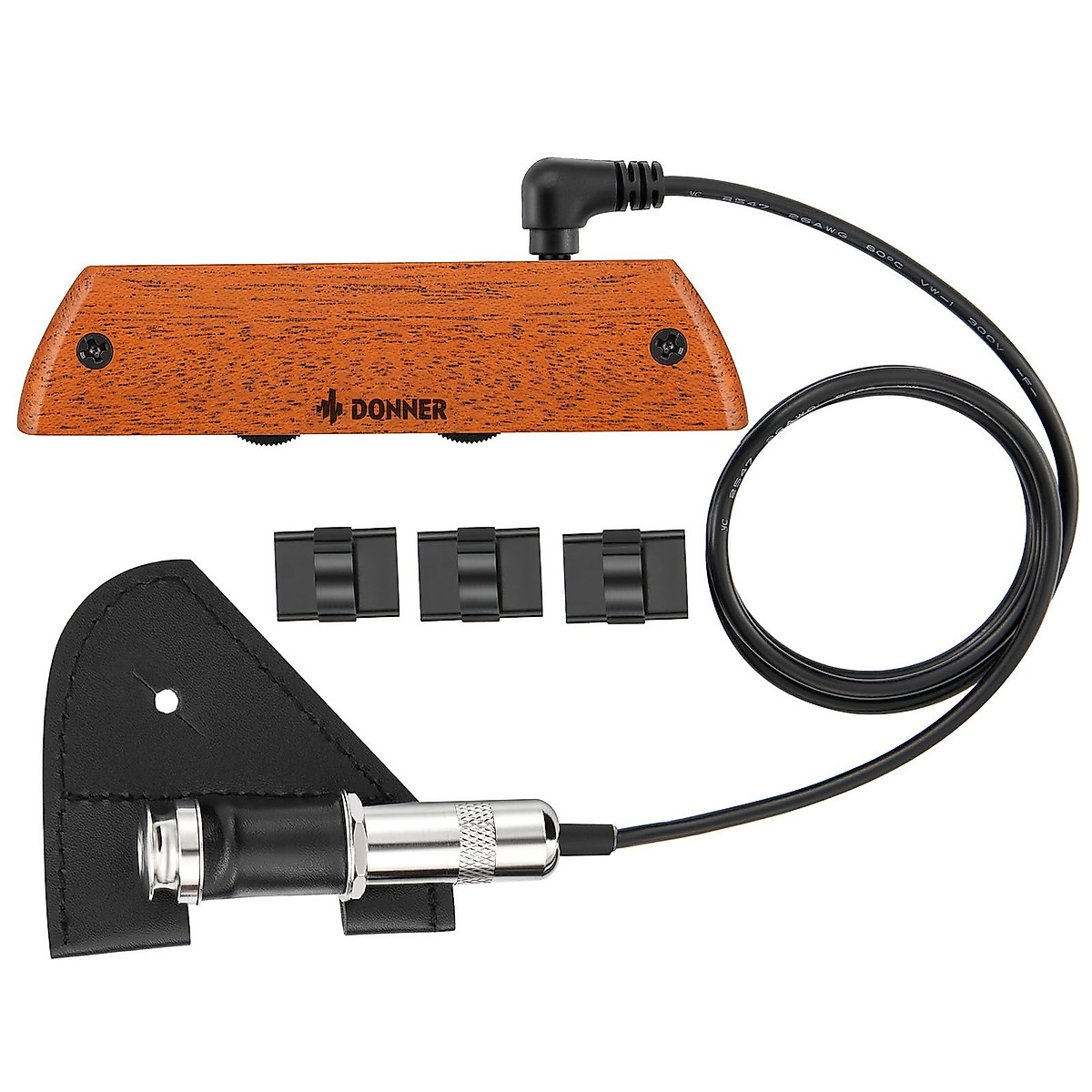 Donner Acoustic Guitar Pickup, DSS-6 Guitar Pickups Passive Mahogany Soundhole Pickup with Humbucker Volume Tone Control, Fits 3.8” to 3.94” Soundhole Diameter