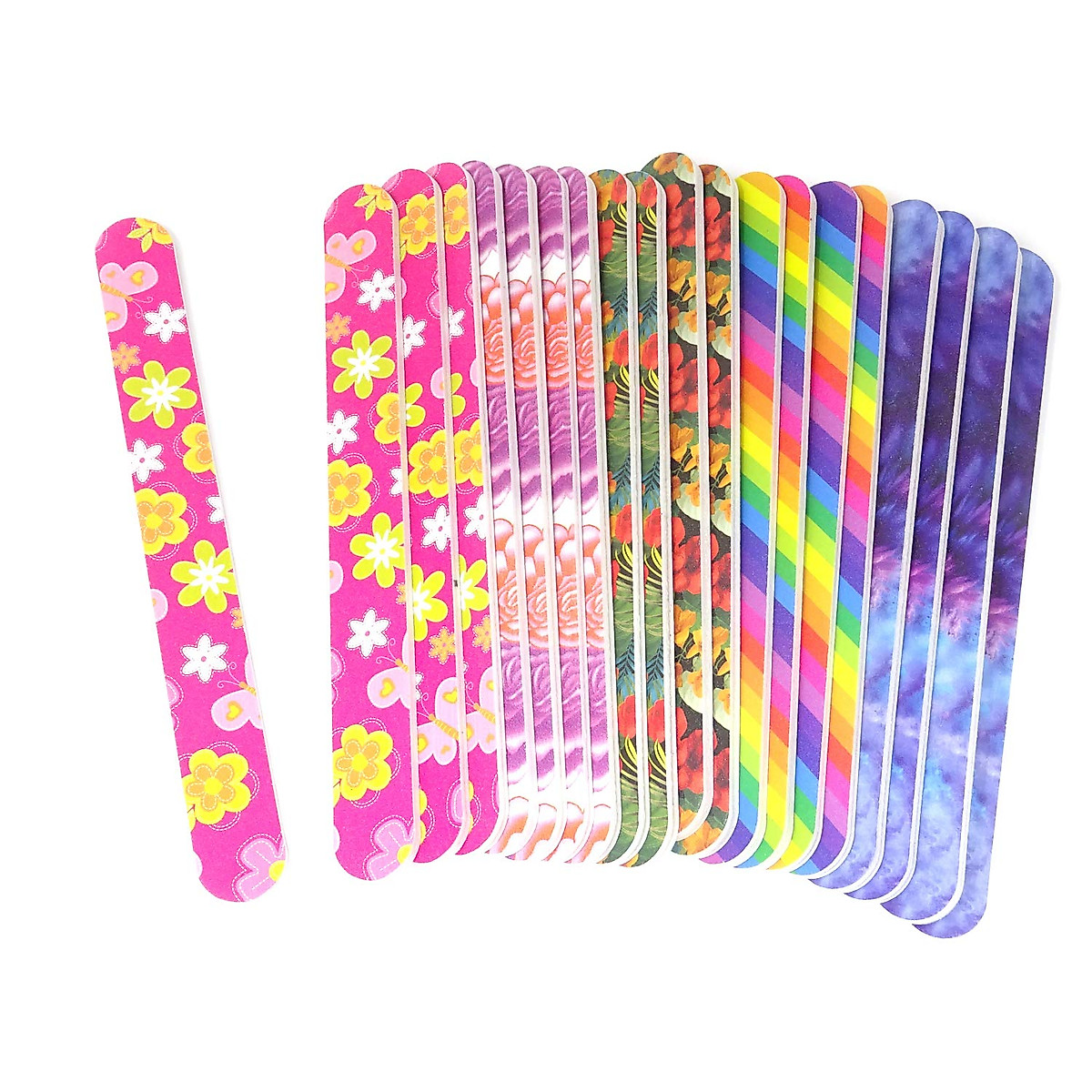 Honbay 20PCS Double Sided Nail Files Emory Boards for Home and Professional Salon Use (150/150 Grit) - Random Color
