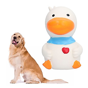 Keenso Latex Duck Dog Toys Cute Interactive Funny Squeak Duck Toys for Dog Puppy Chewing Playing (White)