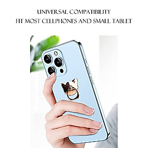 [2 Packs] Cat Glossy Cell Phone Ring Holder Stand, 360 Degree Rotation Finger Ring Kickstand with Polished Metal Phone Grip for Magnetic Car Mount, Smartphone Accessories